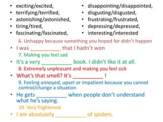 Adjectives -ed -ing | PPTX