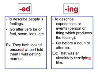 Adjectives -ed and -ing | PPT