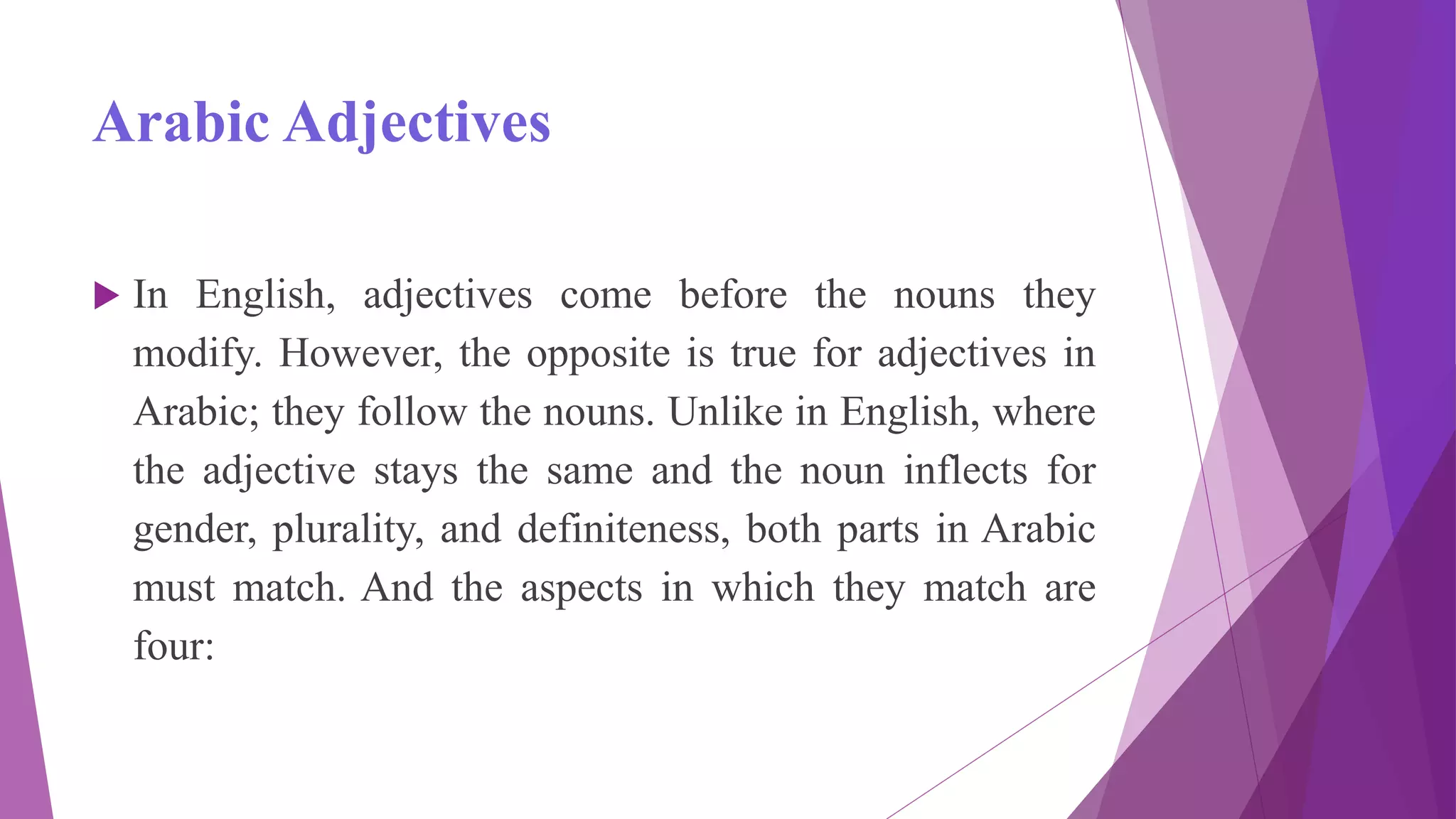 Adjectives in-english-and-arabic | PPT