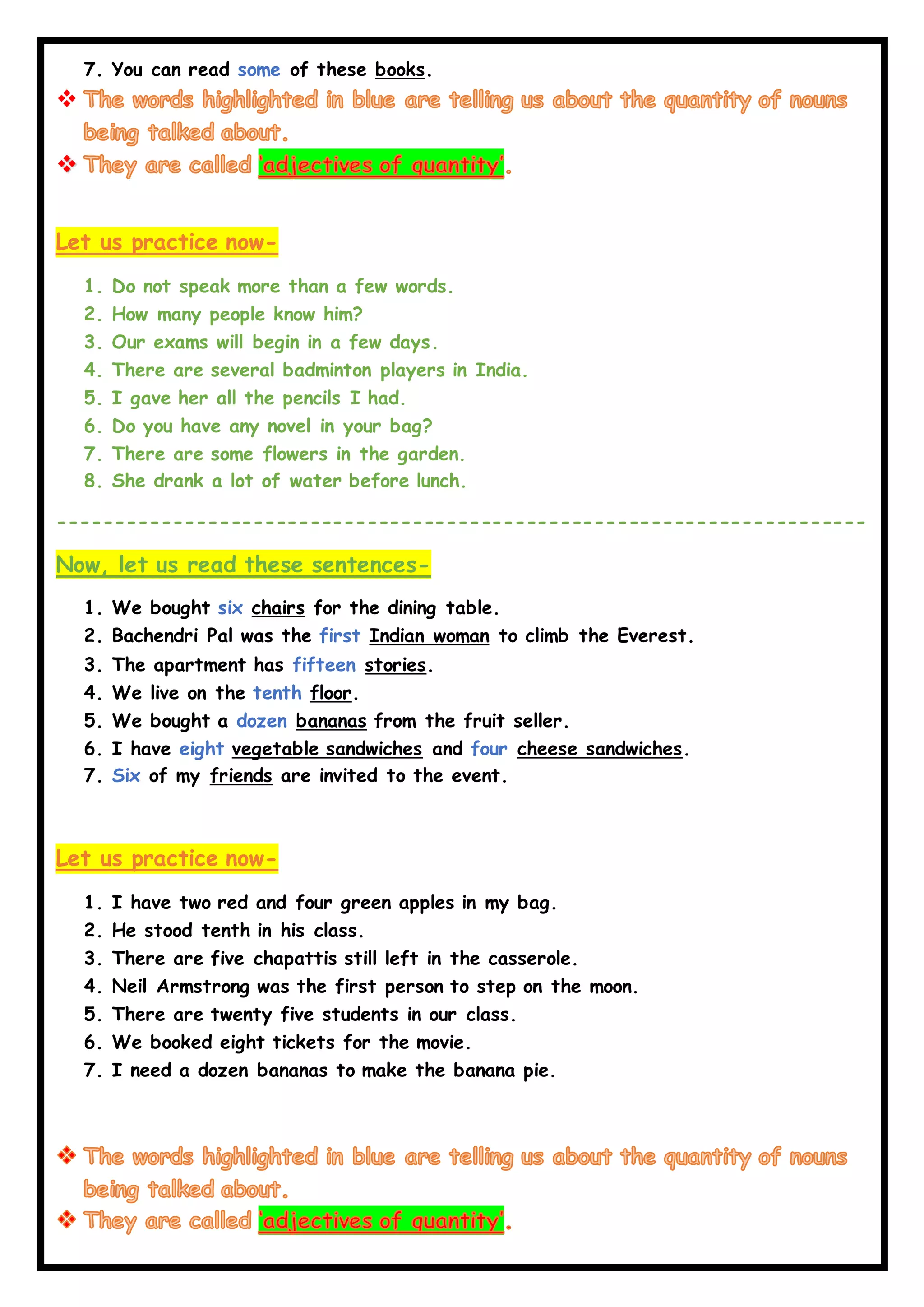 Adjectives and Degrees of Comparison- notes for Grade III to V | DOCX