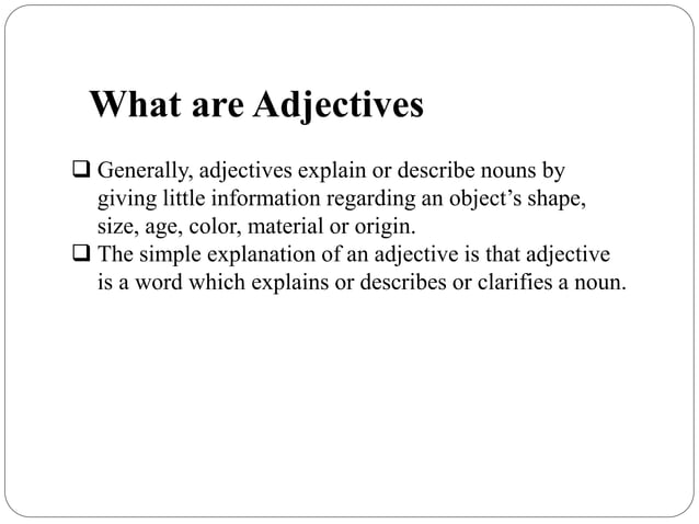 Adjectives PPT ENGLISH GRAMMAR HIGHER EDUCATION | PPT