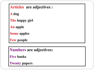 Adjectives PPT ENGLISH GRAMMAR HIGHER EDUCATION | PPT