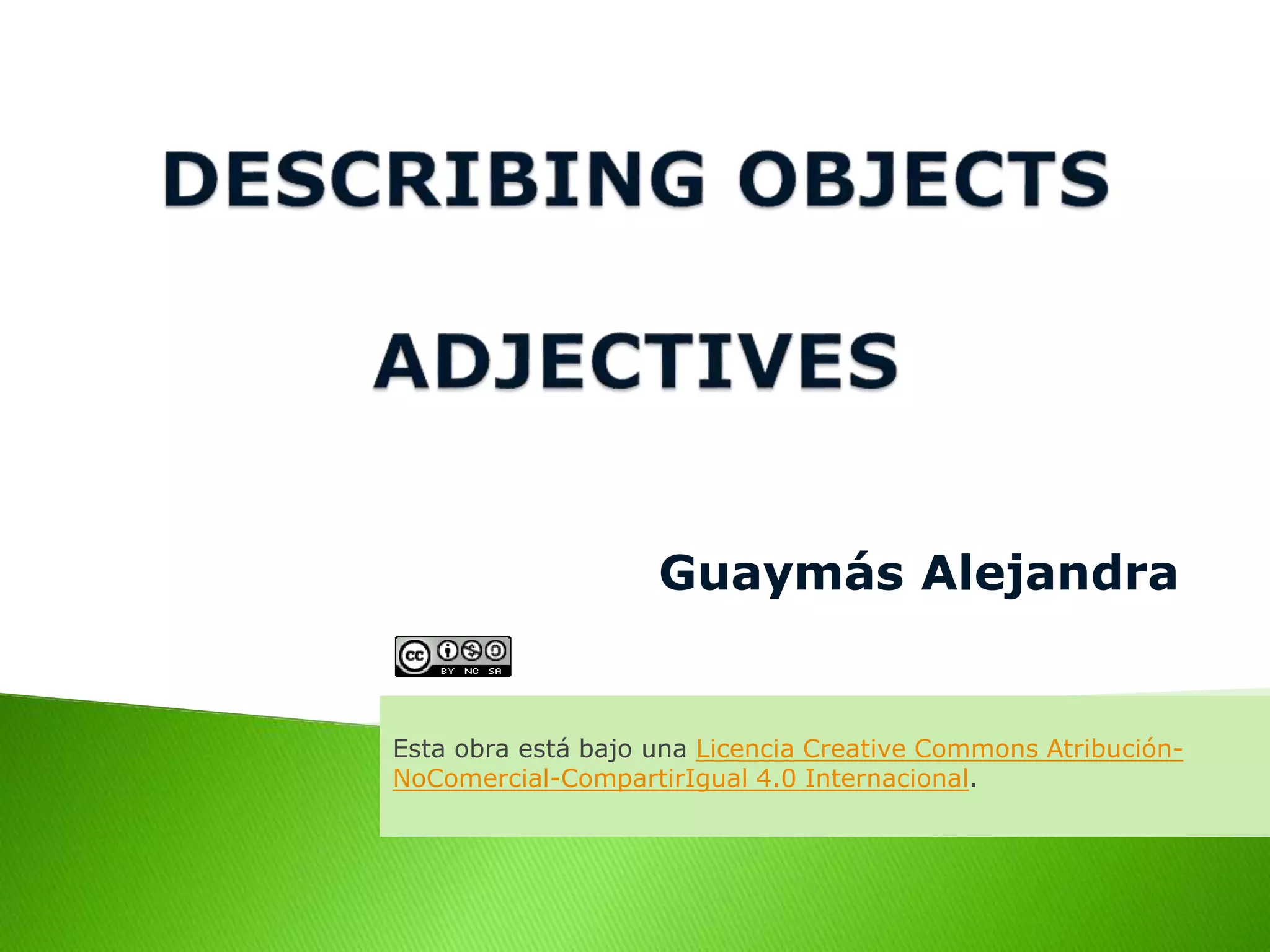 Adjectives vocabulary | PPTX