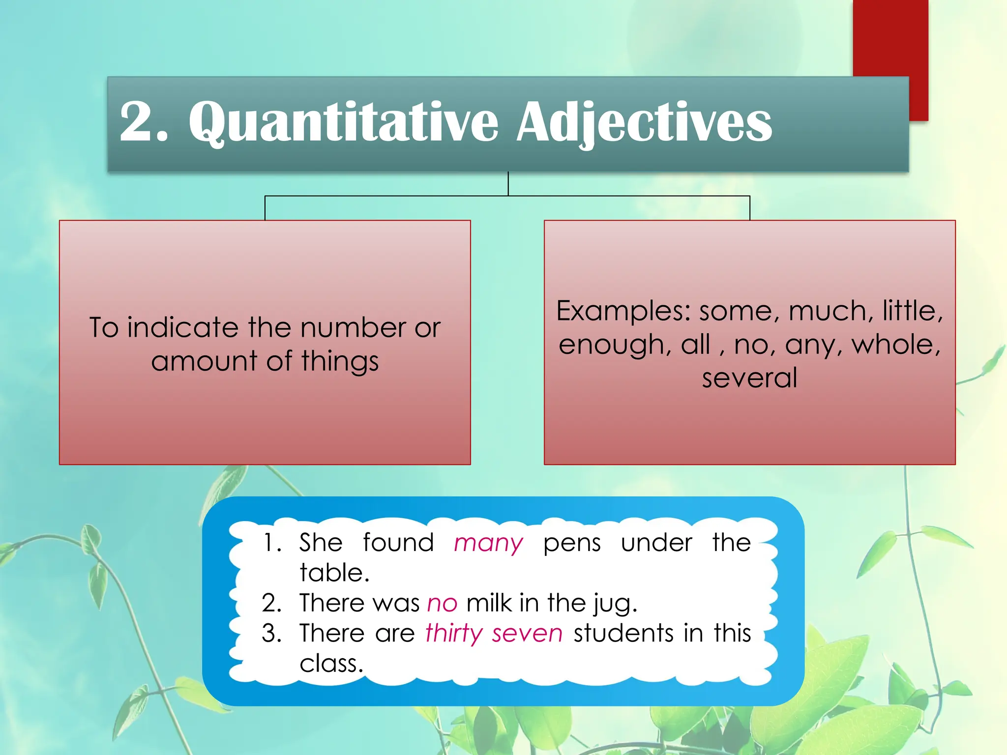 adjectives and types of adjectives ppt presentation | PPTX