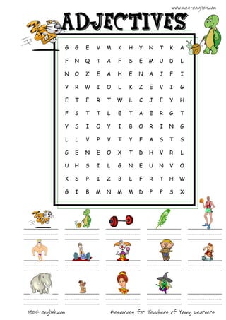 Adjectives1 wordsearch | PDF