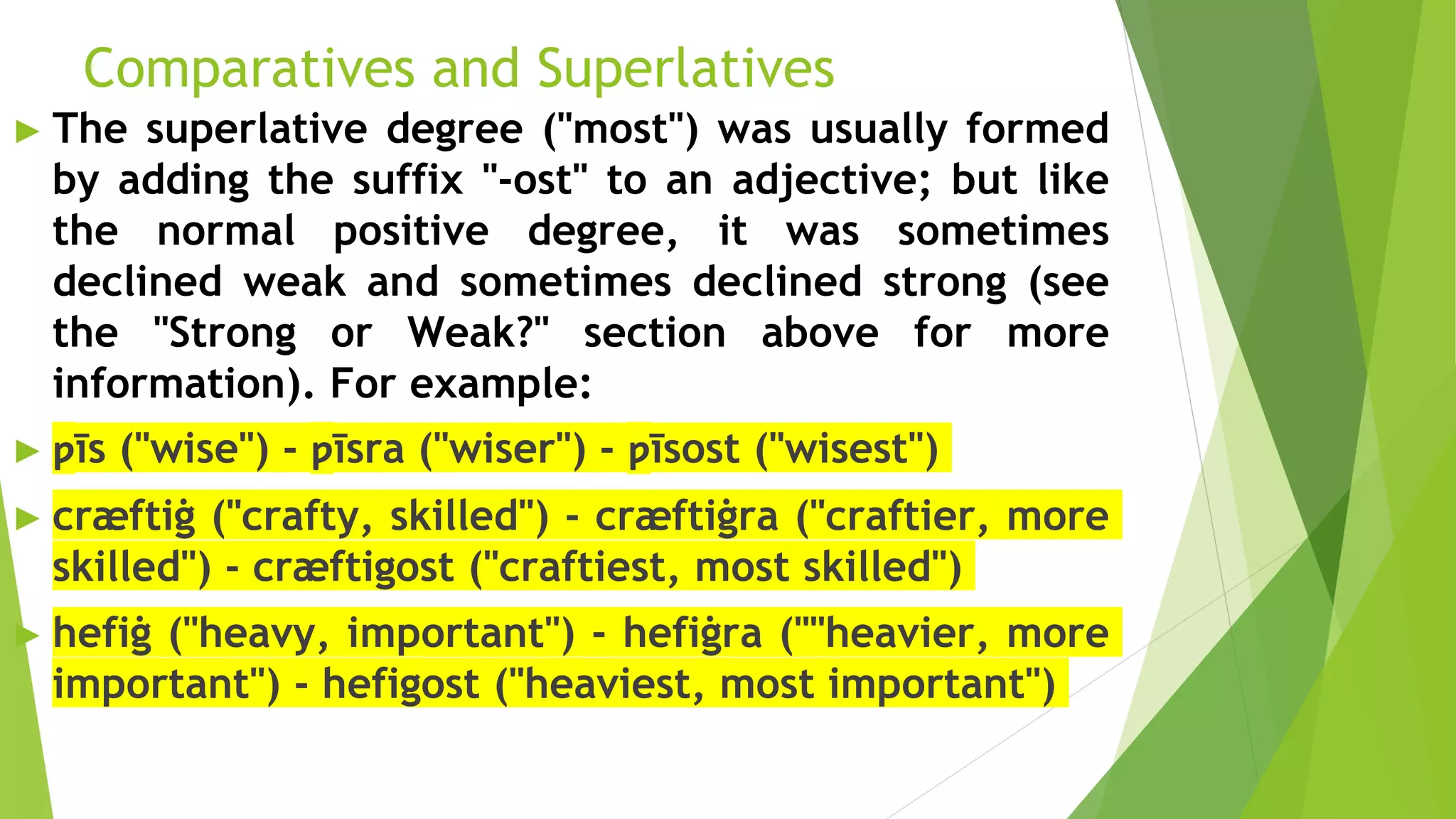 Old English Adjectives | PPTX