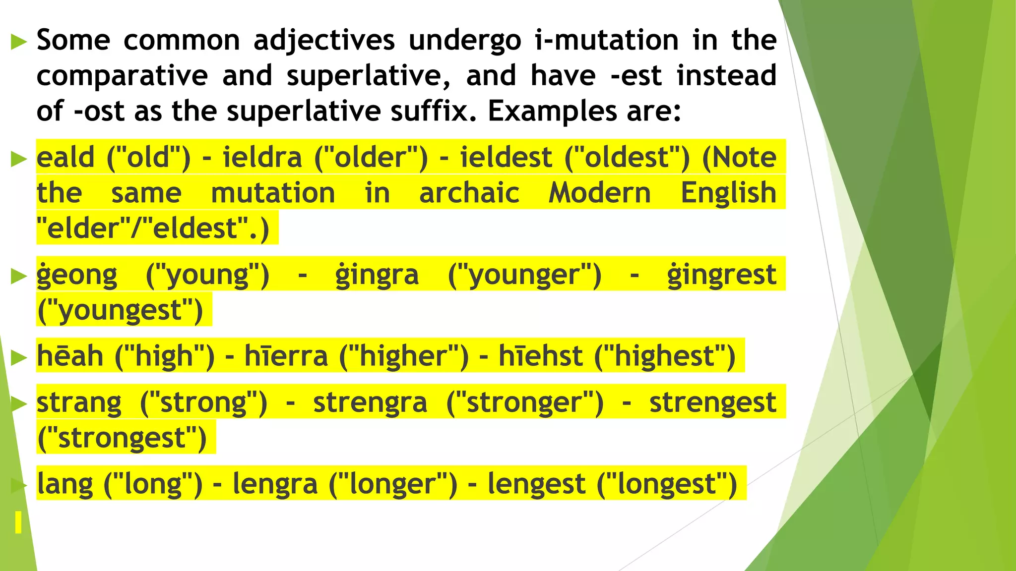 Old English Adjectives | PPTX