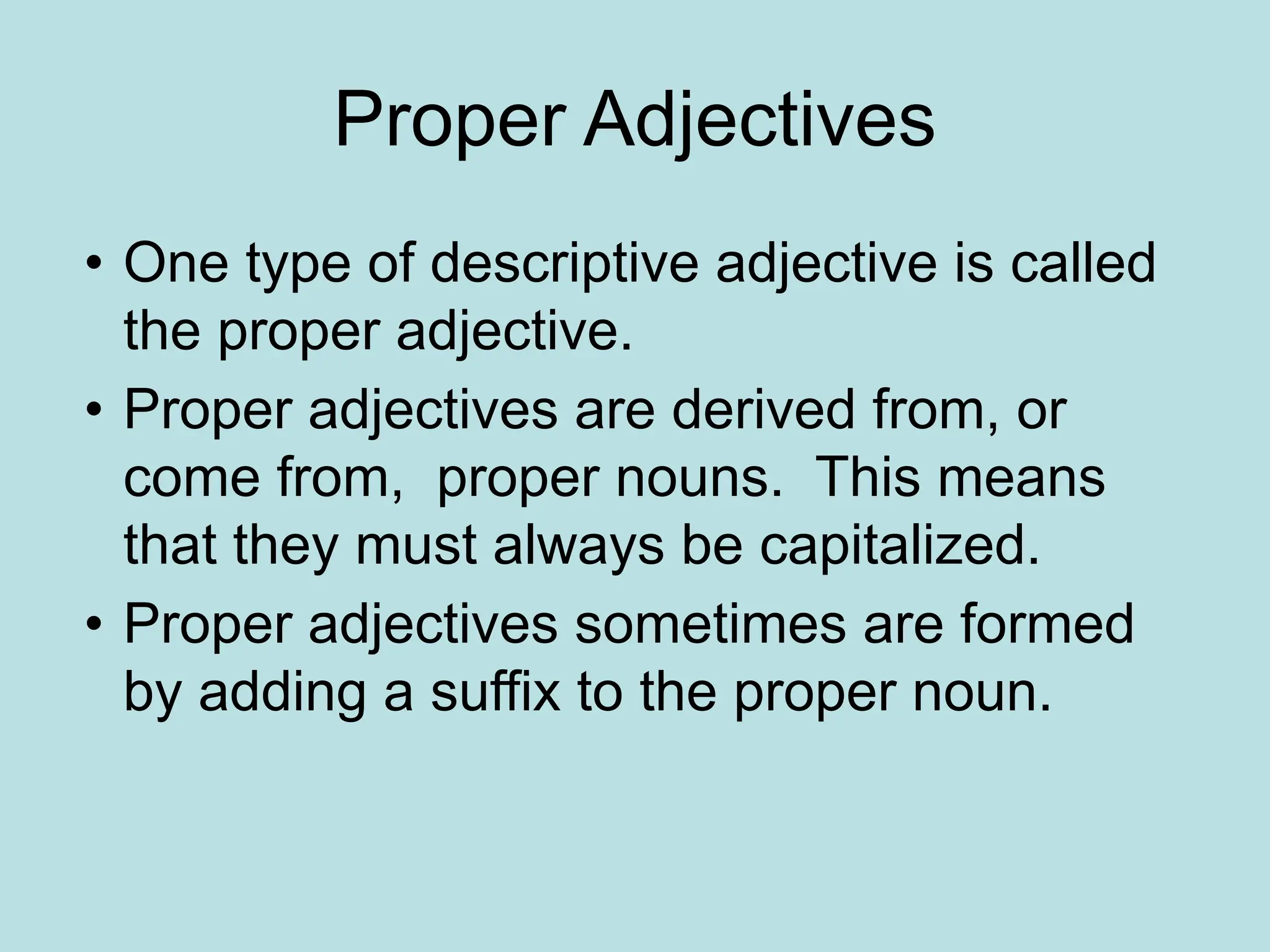The definition of Adjectives and How Adjectives Work to describe Nouns ...