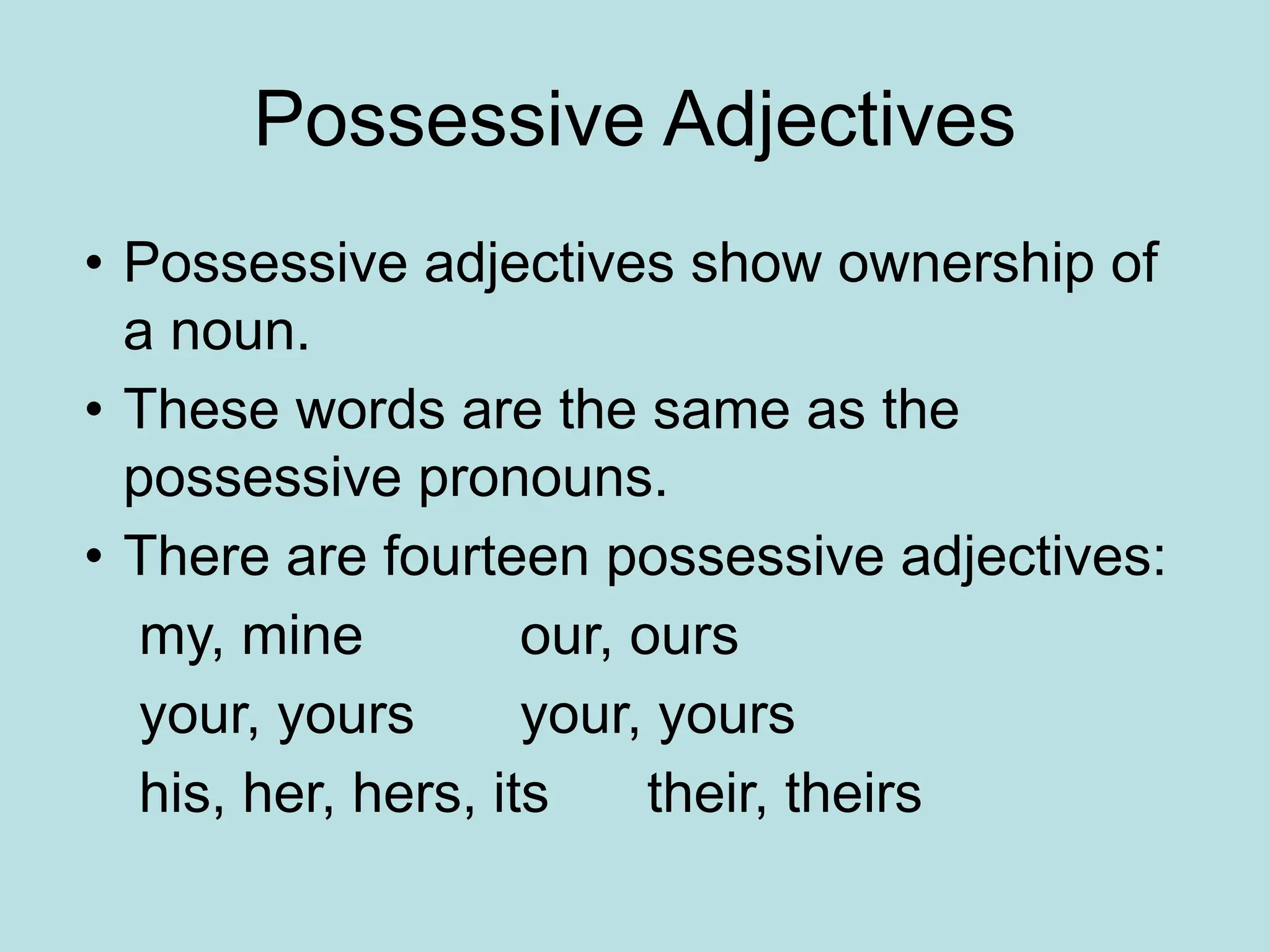 The definition of Adjectives and How Adjectives Work to describe Nouns ...