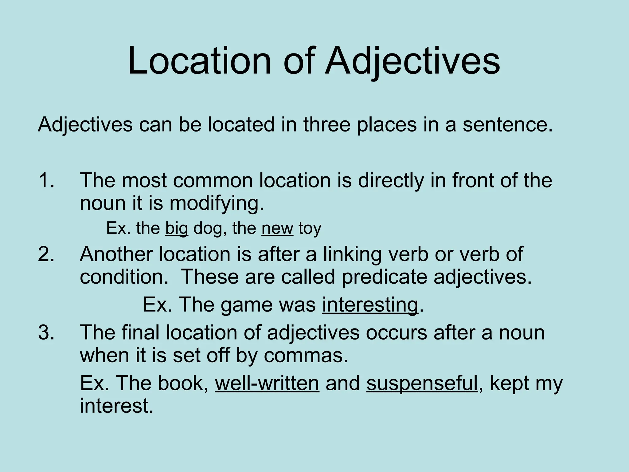 What is Adjectives with examples around us .ppt