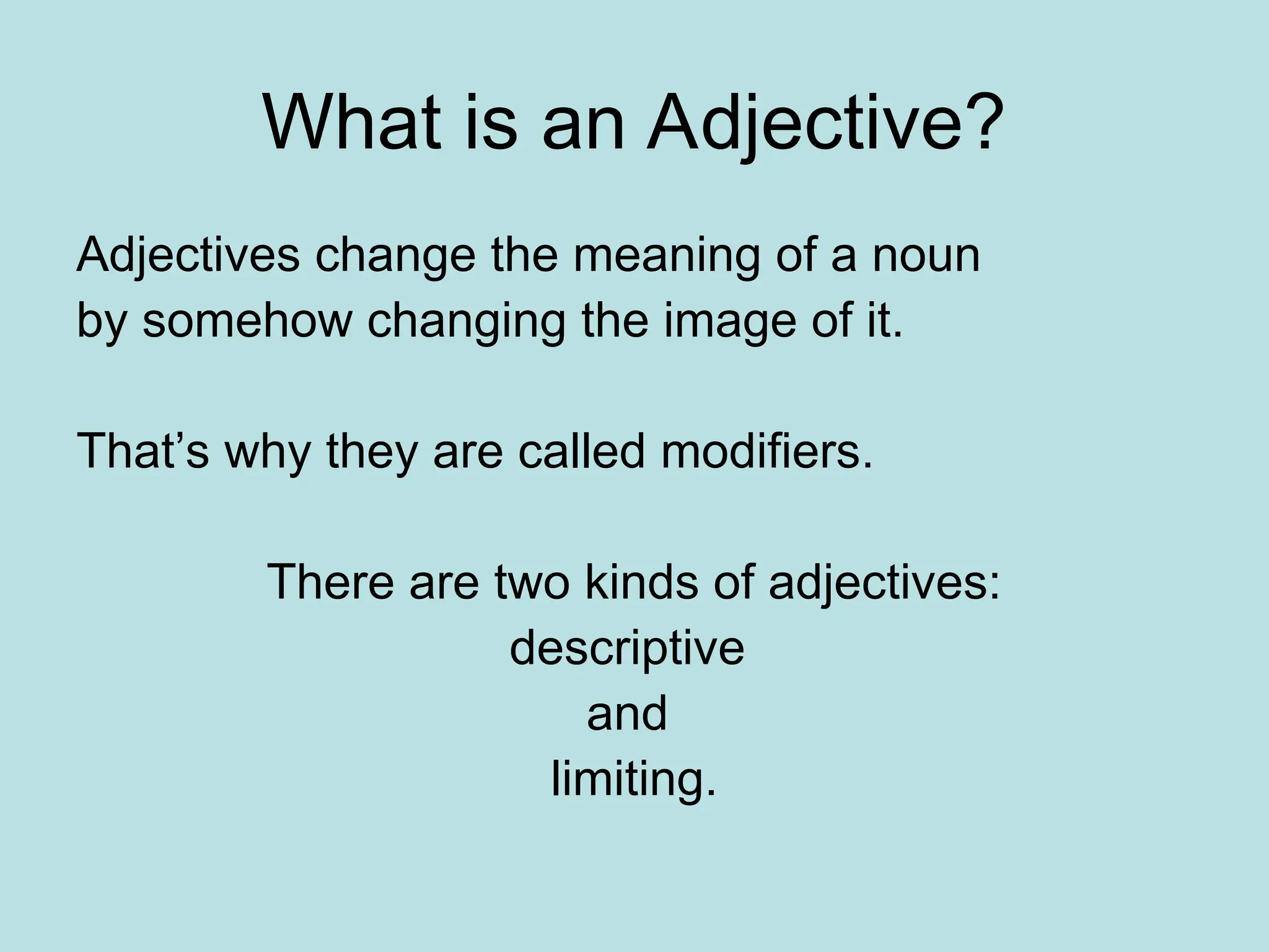 Adjectives7.ppt Types of adjectives gets | PPT