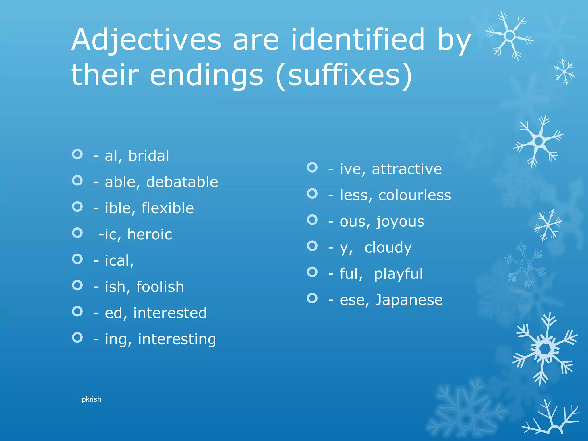 Adjectivesadjectives1and2 140528083539-phpapp01 | PPT