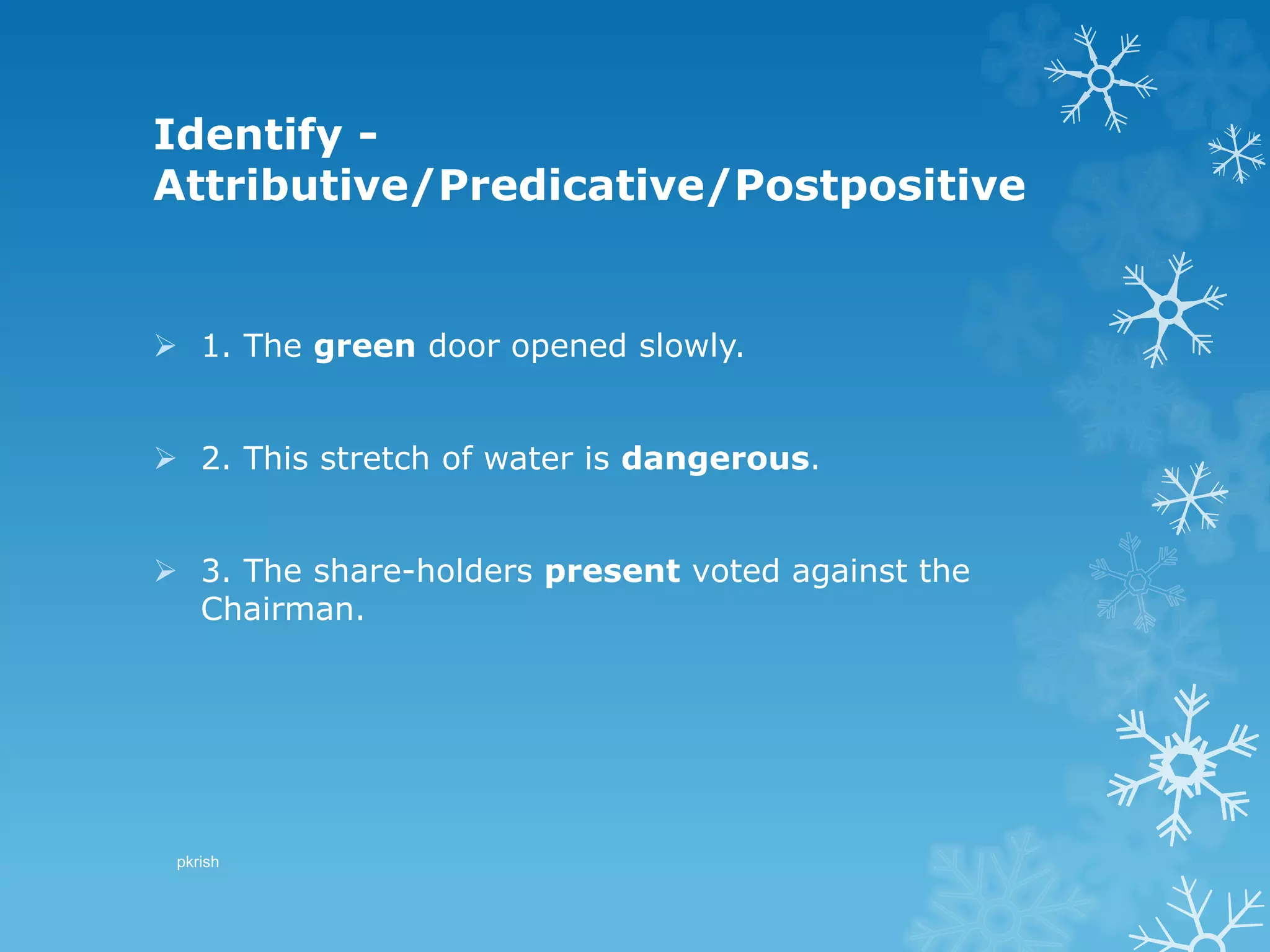 Adjectives adjectives 1 and 2 | PPT