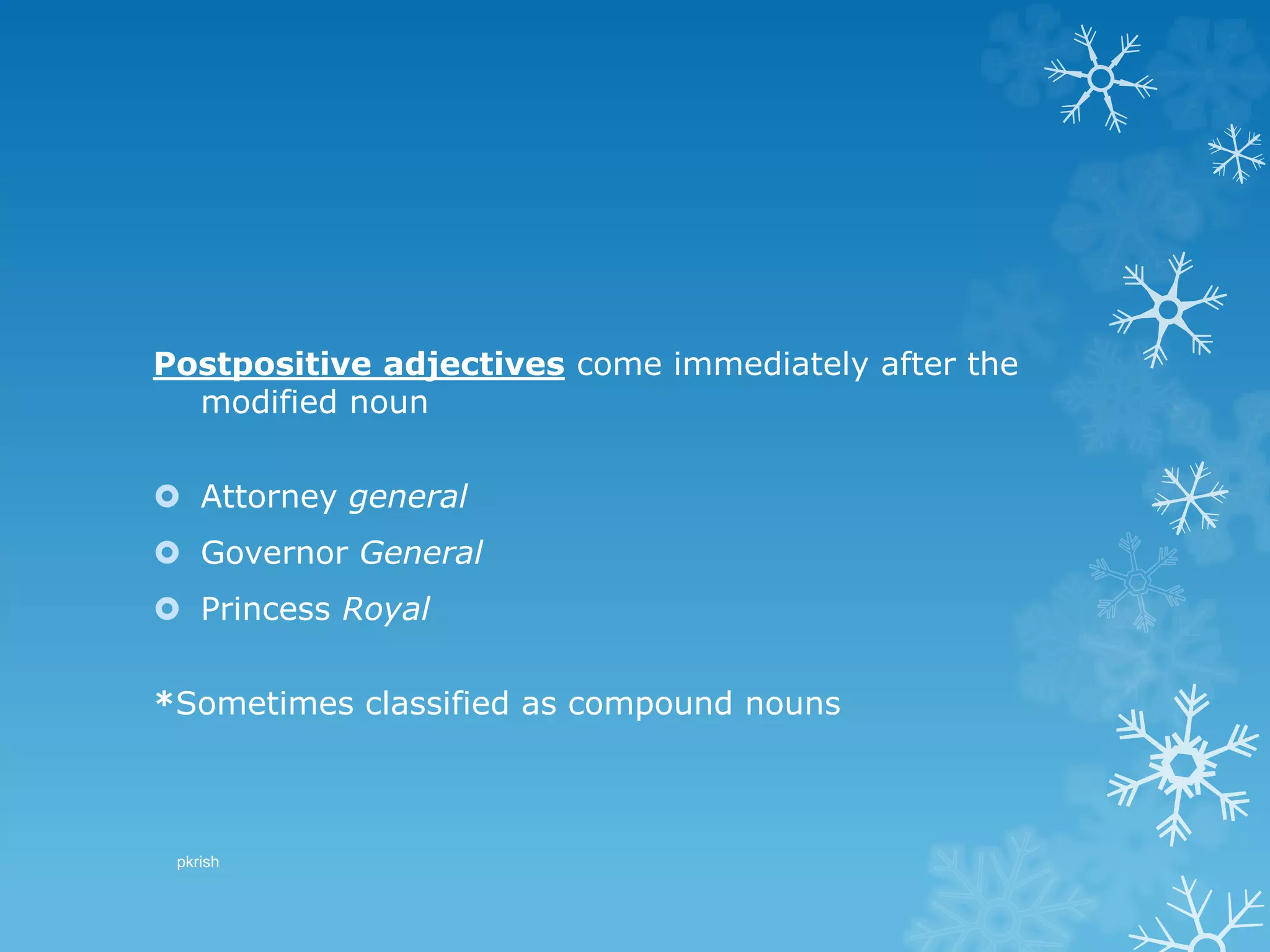Adjectives adjectives 1 and 2 | PPT