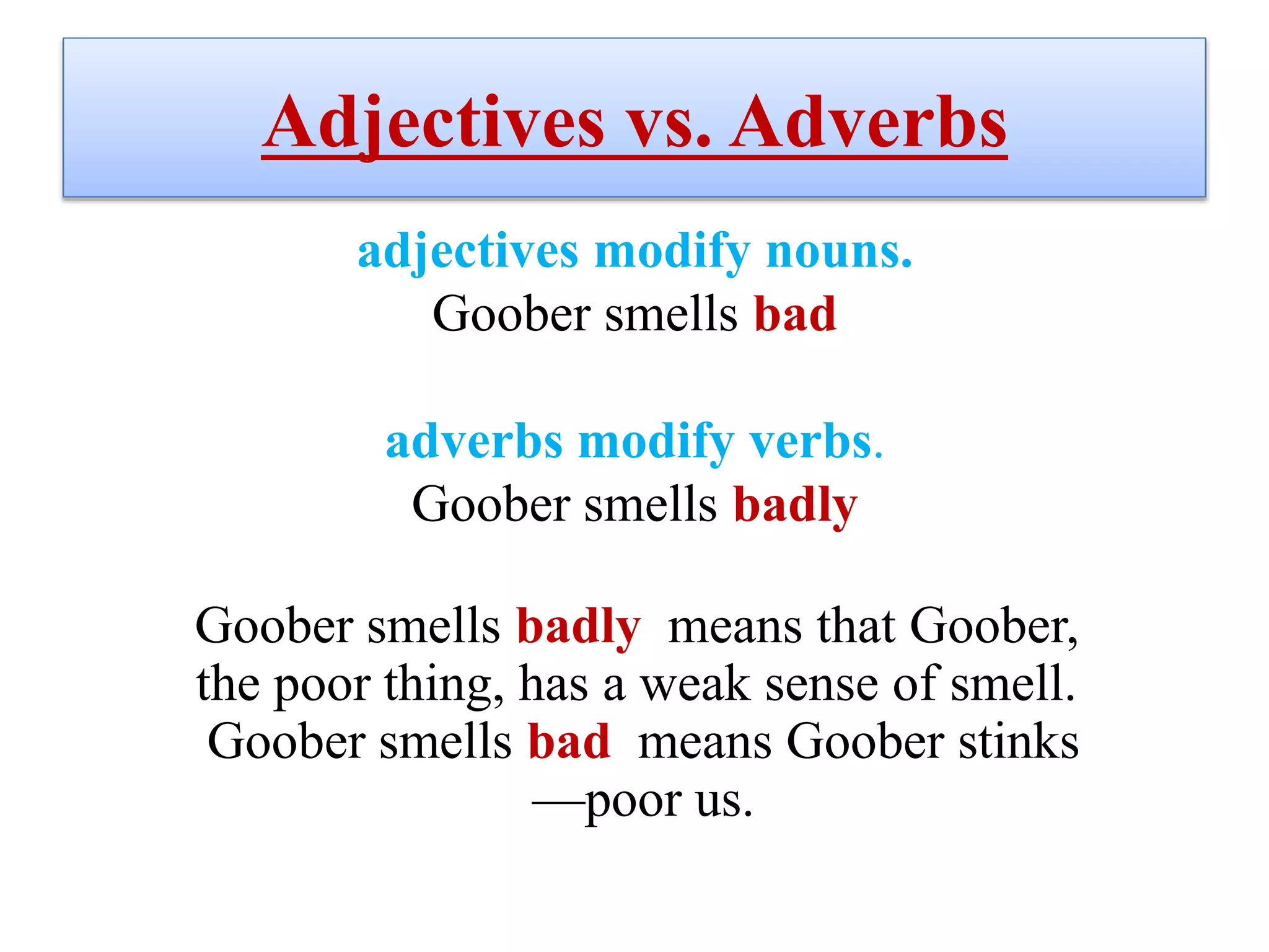Adjectives & adverbs | PPTX