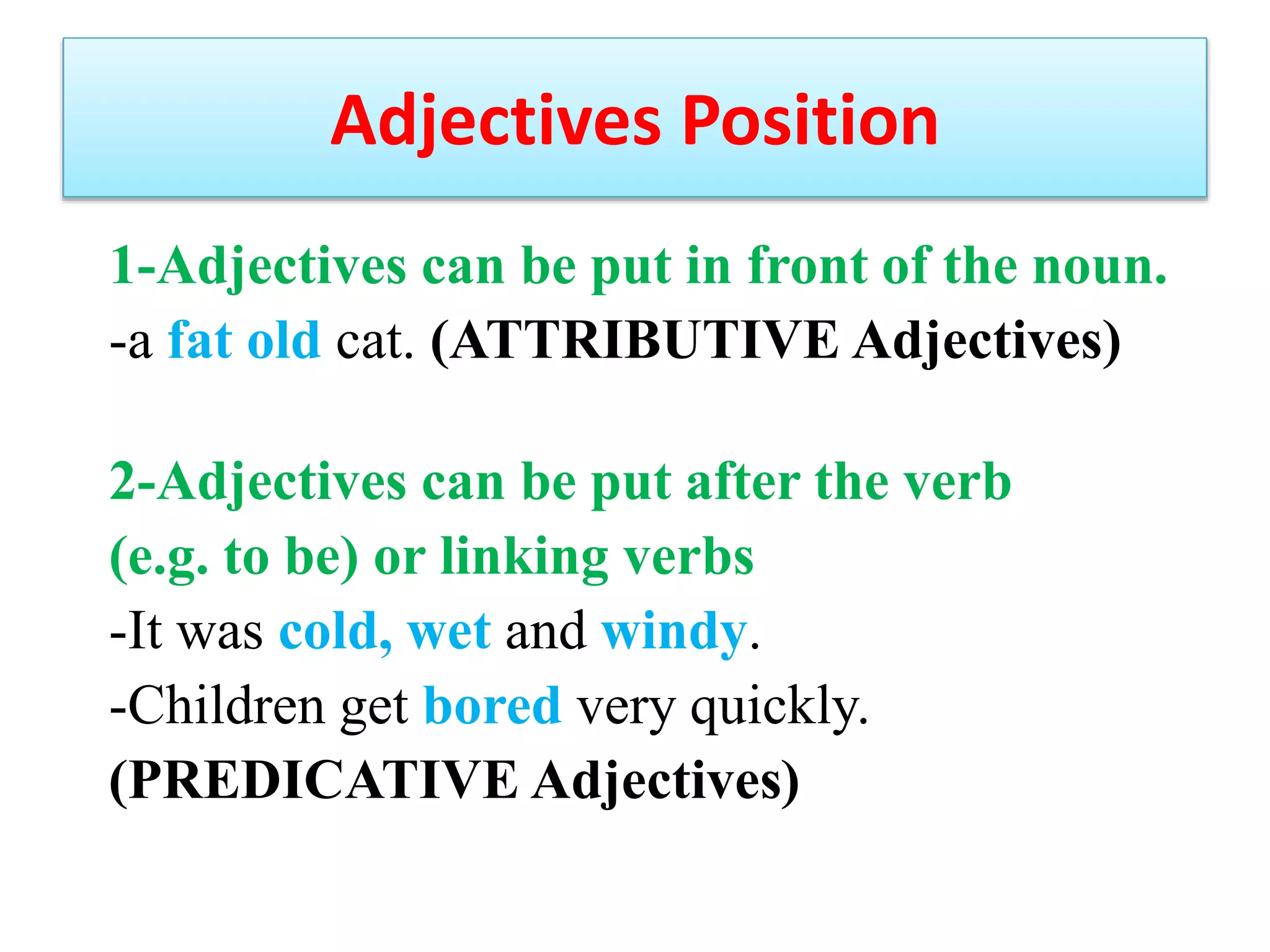 Adjectives & adverbs | PPTX
