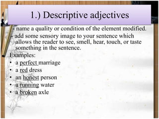 Adjectives (all things bright and beautiful) | PPTX