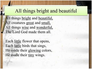 Adjectives (all things bright and beautiful) | PPTX