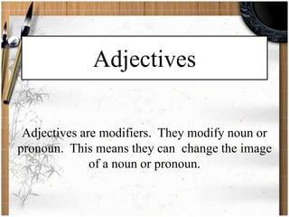 Adjectives (all things bright and beautiful) | PPTX