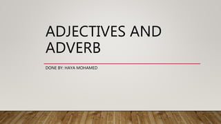 Adjectives and adverb | PPTX