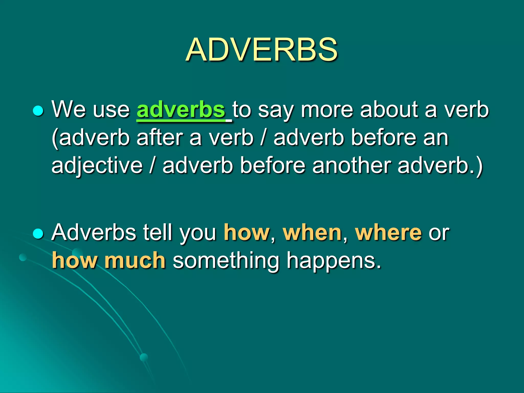 Adjectives and adverbs | PPTX