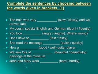 Adjectives and adverbs | PPTX