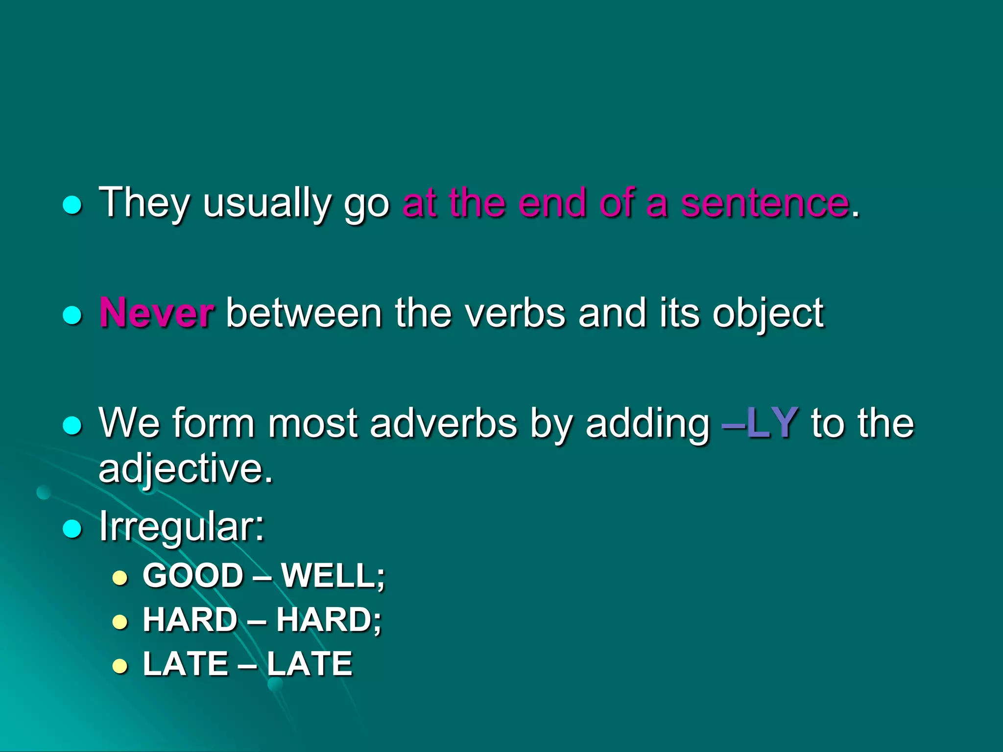 Adjectives and adverbs | PPTX