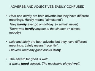Adjectives and adverbs | PPTX