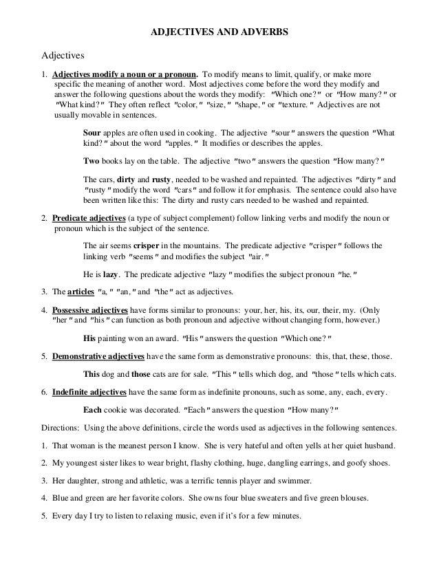 Modifying Adjectives