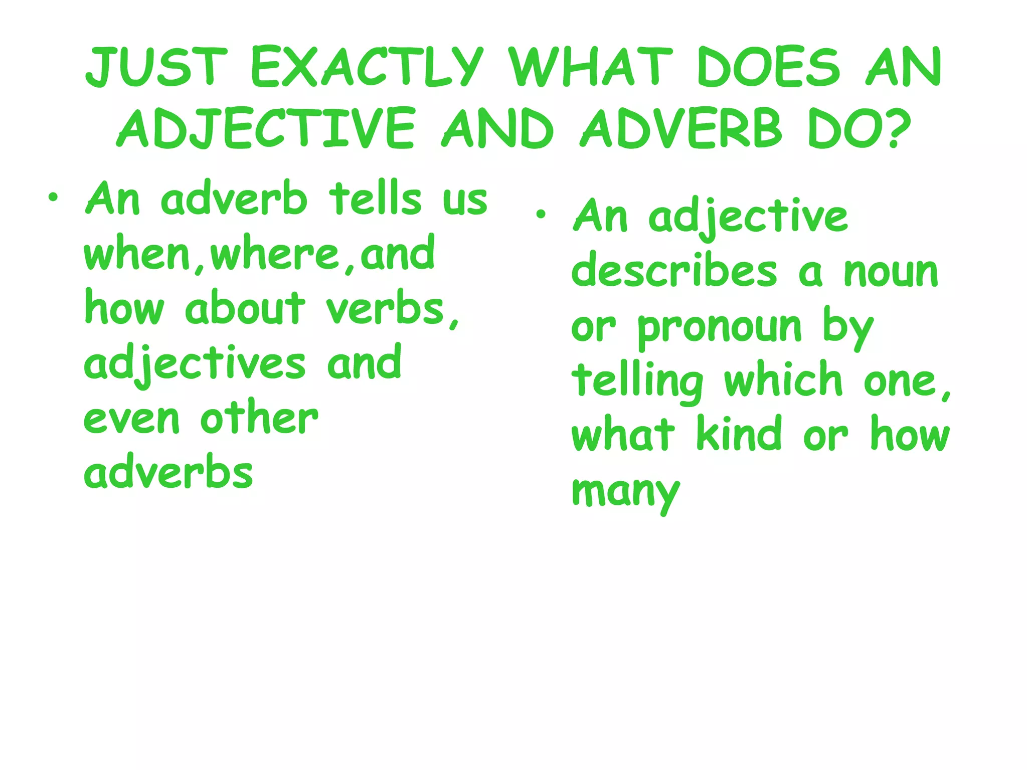 Adjectives and adverbs (1) | PPT