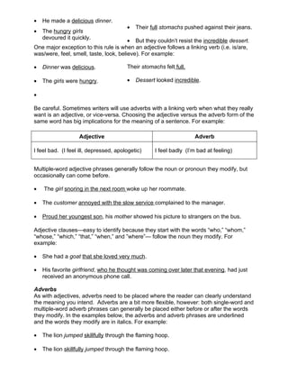 Adjectives and Adverbs handout | DOC