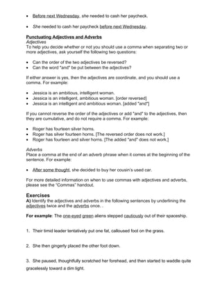 Adjectives and Adverbs handout | DOC