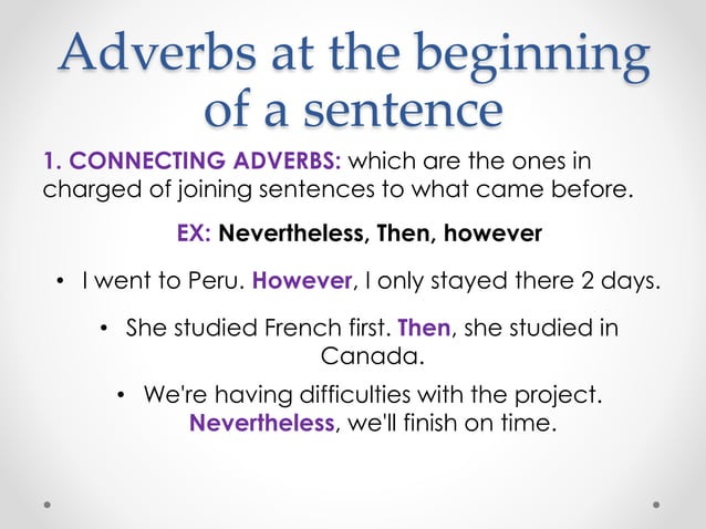 Adjectives and adverbs position | PPT