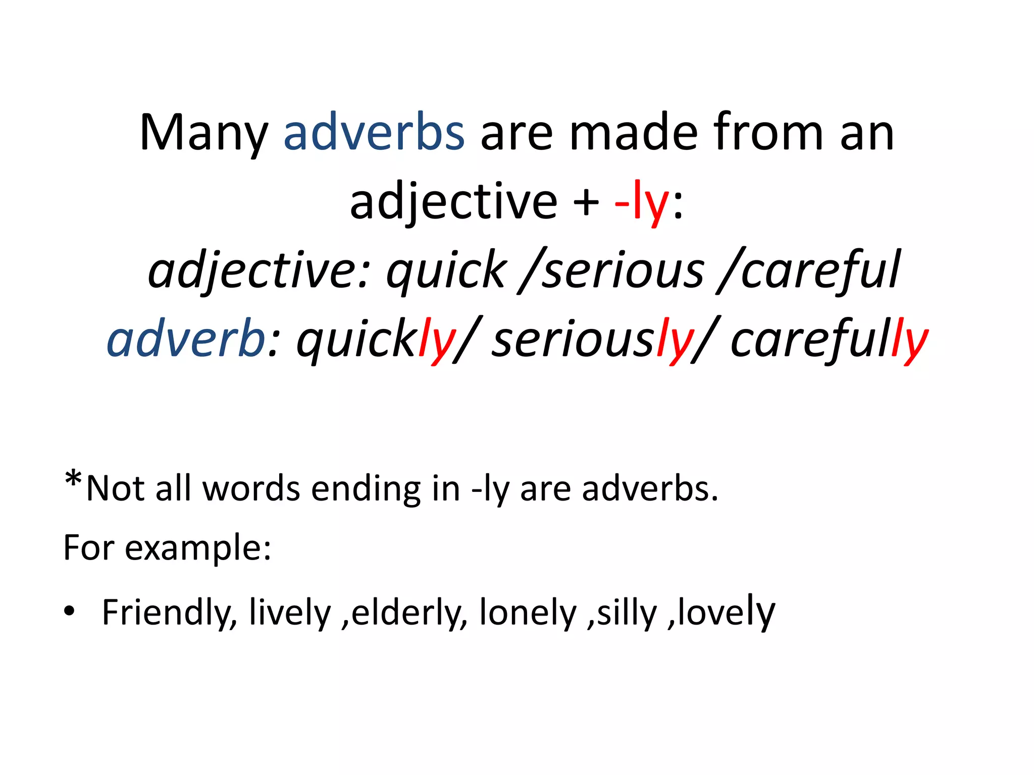 Adjectives and adverbs presentation | PPTX