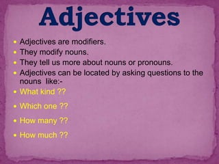 Adjectives and its types | PPTX