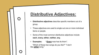 Adjectives and its types | PPTX