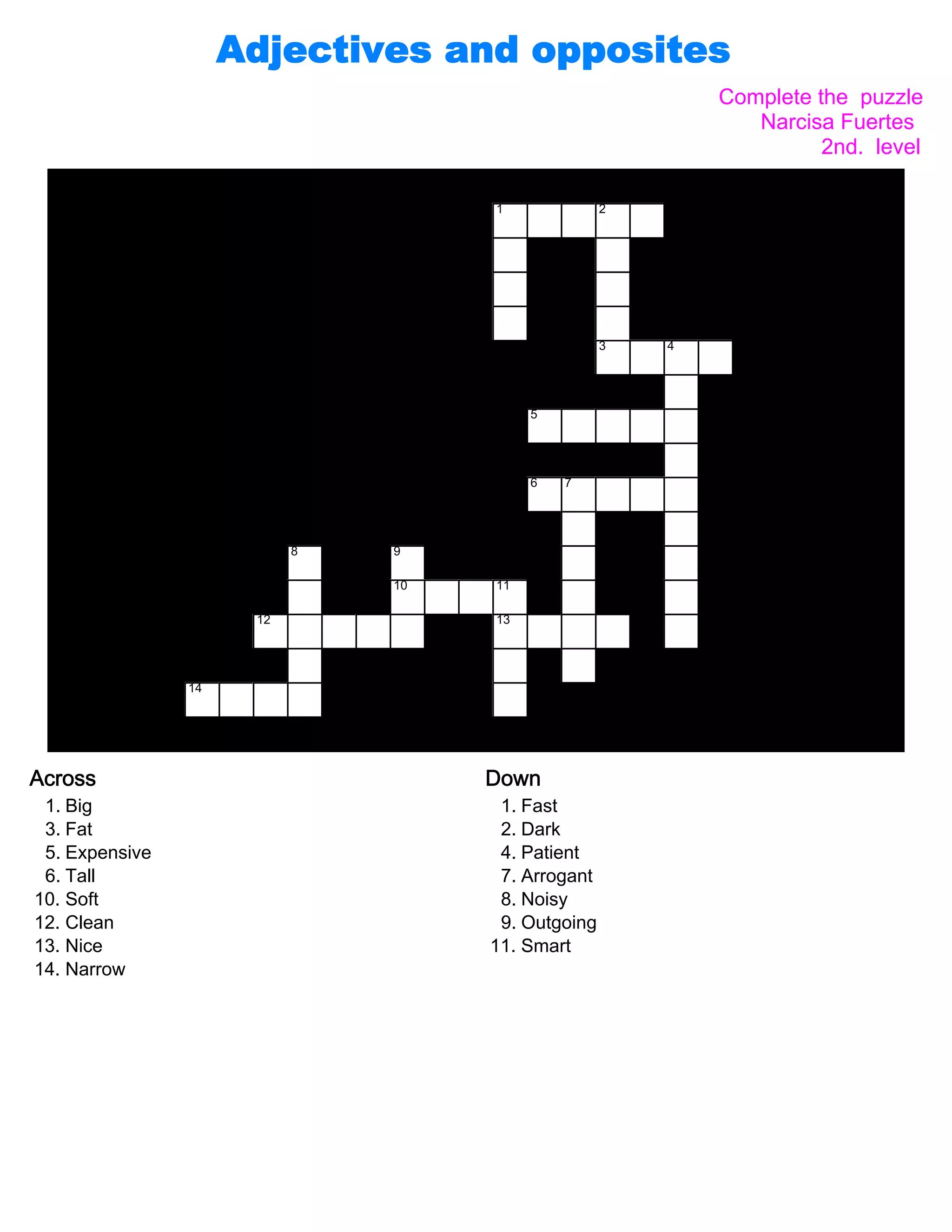 Adjectives and opposites | PDF