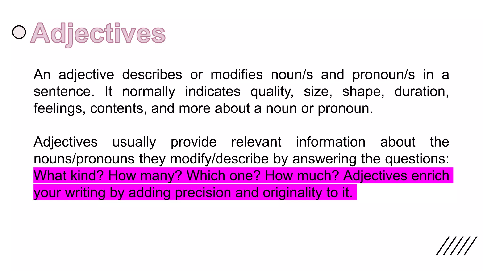 Adjectives and types | PPT