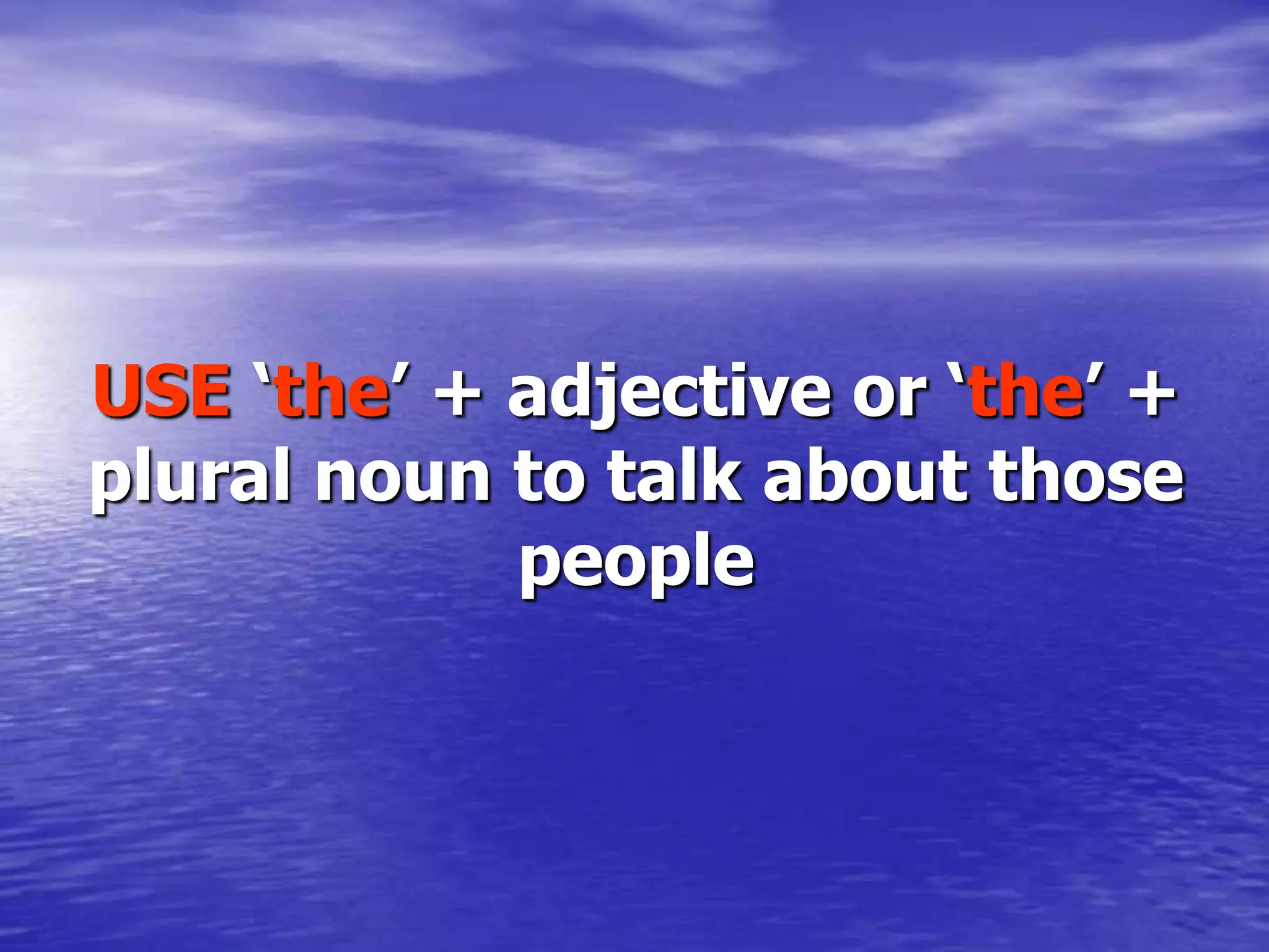 Adjectives as nouns | PPSX