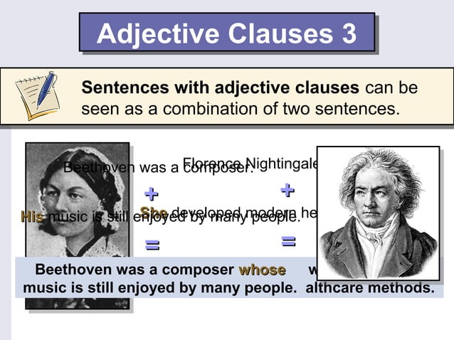 Adjectives clauses presentation | PPS | Physics | Science