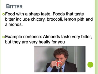 Adjectives describing food | PPTX