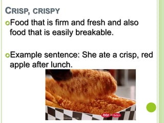 Adjectives describing food | PPTX