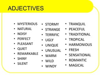 Adjectives describing places | PPT