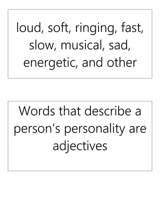 Adjectives Display | PDF