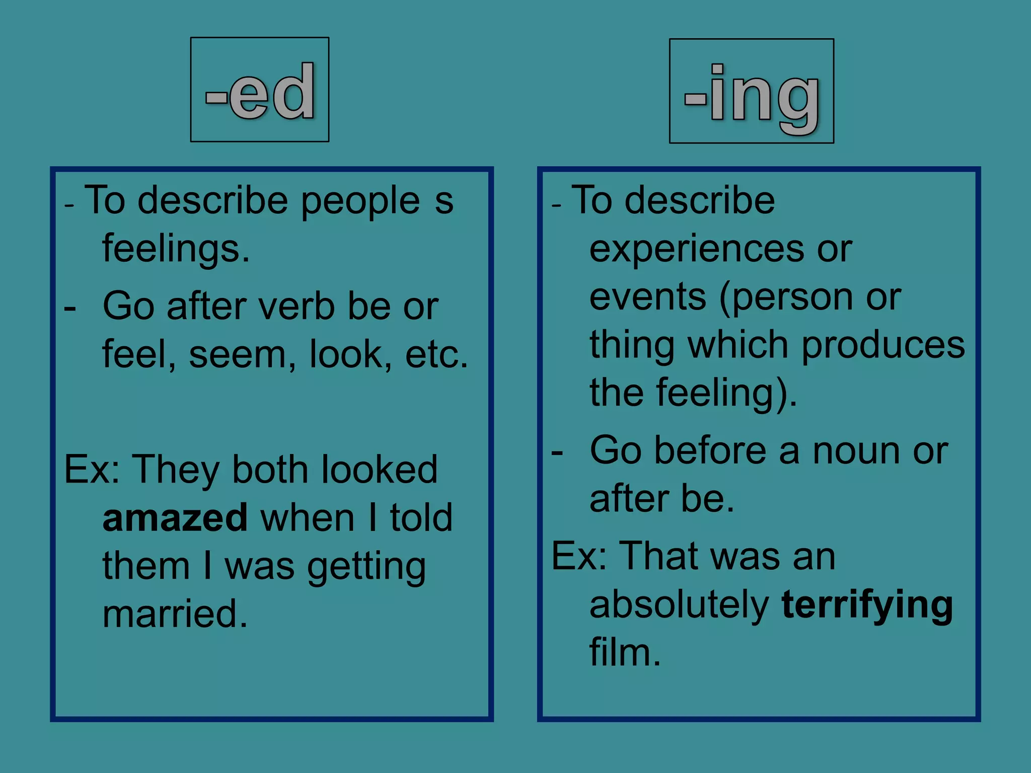 Adjectives ed and ing | PPTX