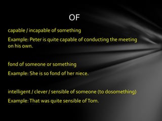 Adjectives followed by a preposition teacher's resource | PPT