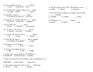 Adjectives for computer | DOCX