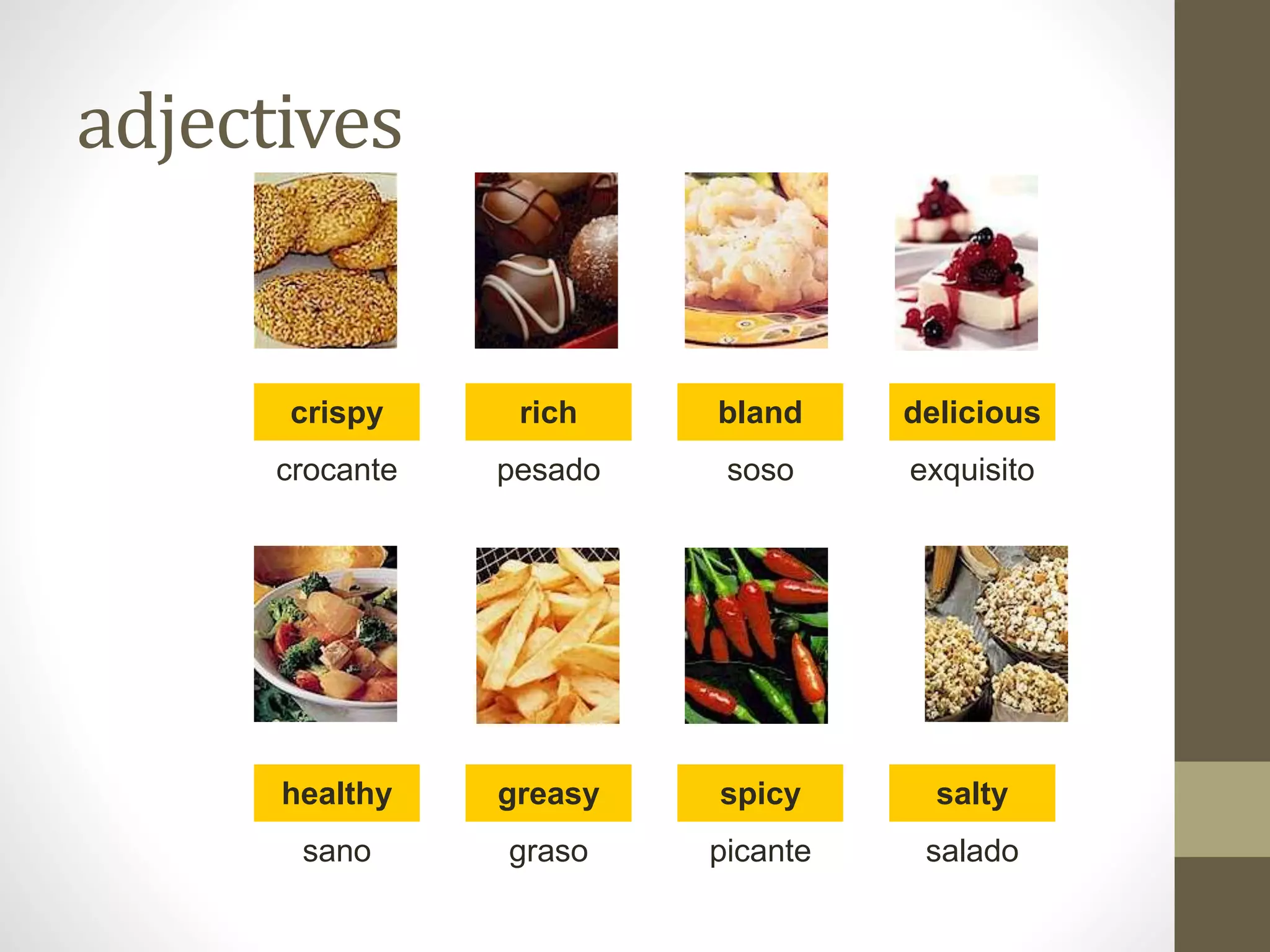 Adjectives for food | PPTX