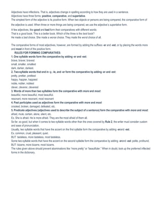 Adjectives have inflections | PDF