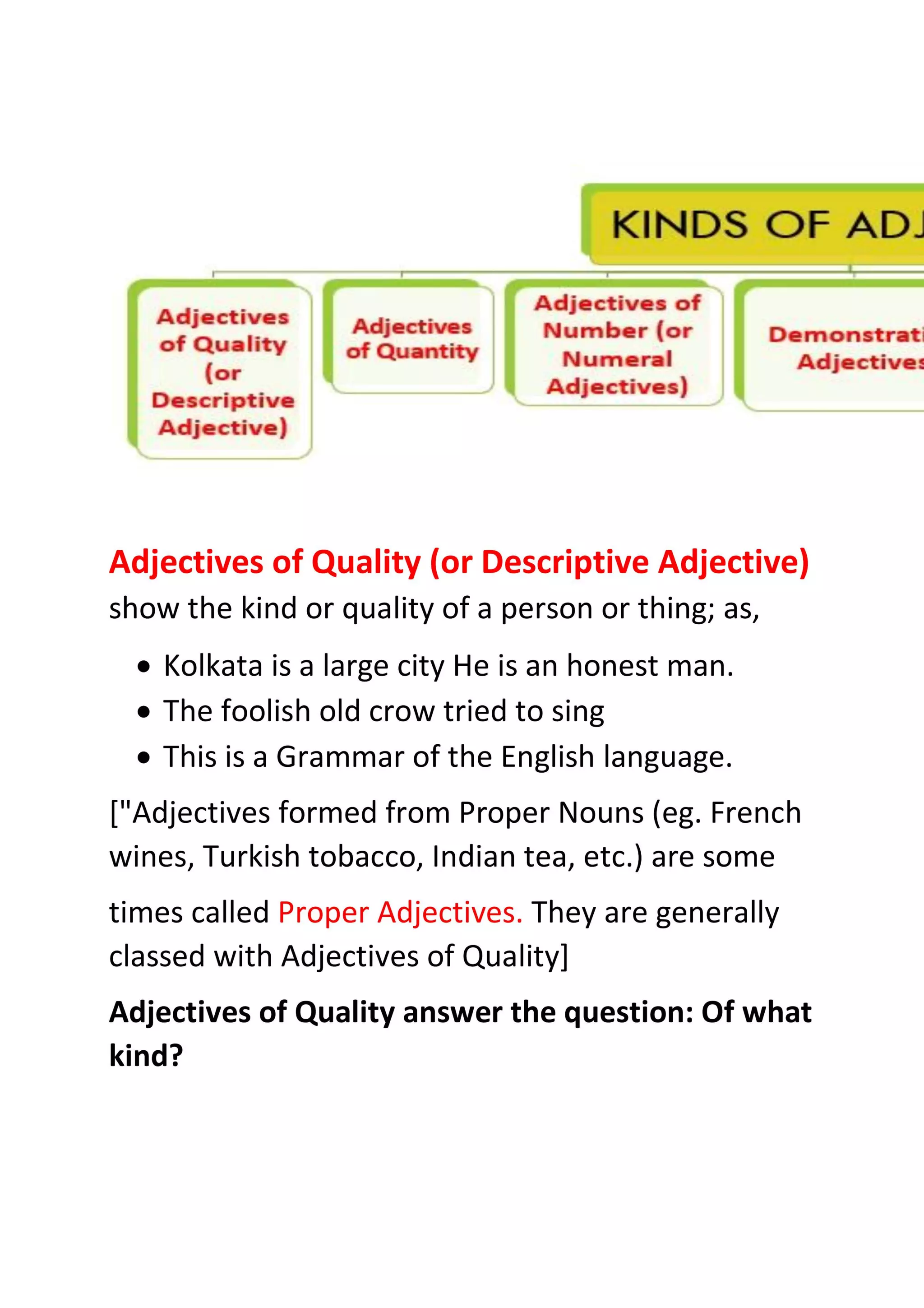 Adjectives notes | PDF